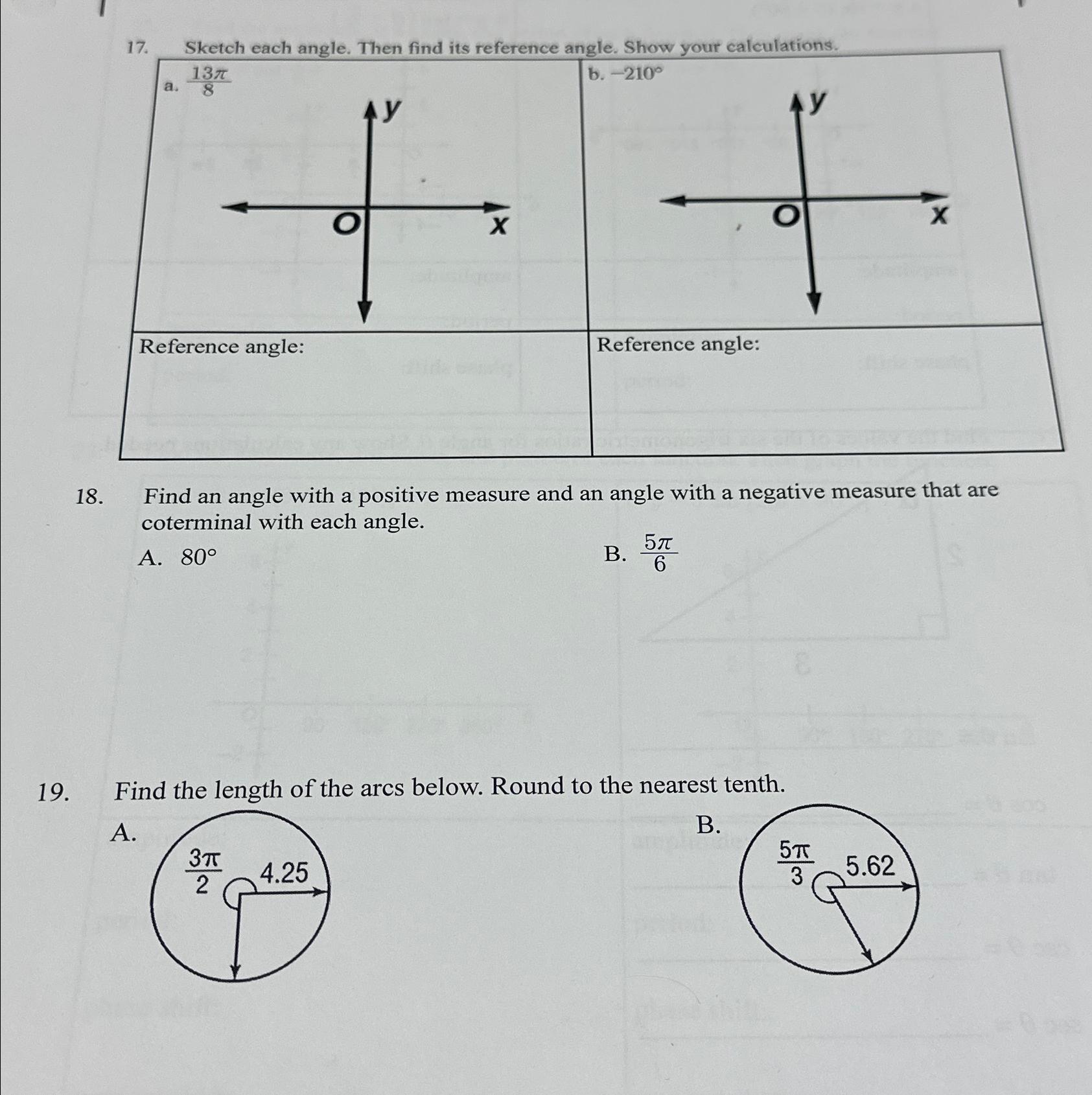 Solved Find an angle with a positive measure and an angle | Chegg.com