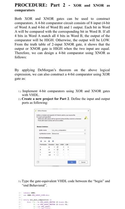 Solved XOR and XNOR Gates for comparator applications Output | Chegg.com