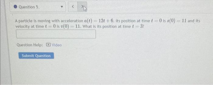 Solved A particle is moving with acceleration a(t)=12t+6. | Chegg.com