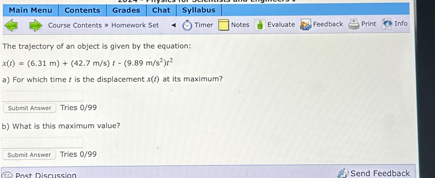 Solved Main MenuContentsGradesChatSyllabusCourse Contents » | Chegg.com