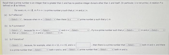 Solved Recall that a prime number is an integer that is | Chegg.com