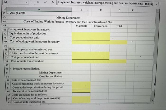 Solved Excel SIM: Process Costing using the Weighted-Average | Chegg.com