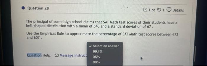 Solved The principal of some high school claims that SAT | Chegg.com