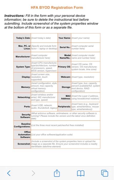 Solved Fill in the form with your personsl device window | Chegg.com
