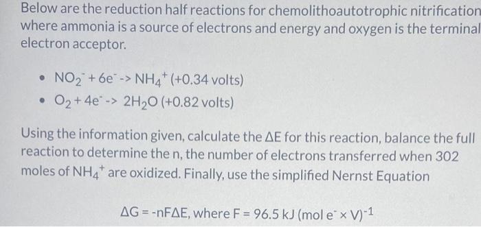 Solved Below are the reduction half reactions for | Chegg.com