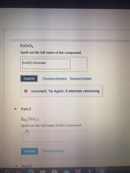 Solved FeCrO4 Spell out the full name of the compound. | Chegg.com