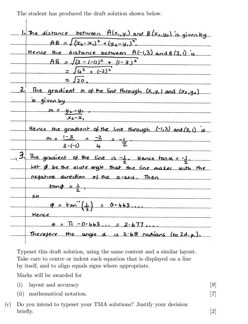 Solved (b) A student is working on the following problem. | Chegg.com