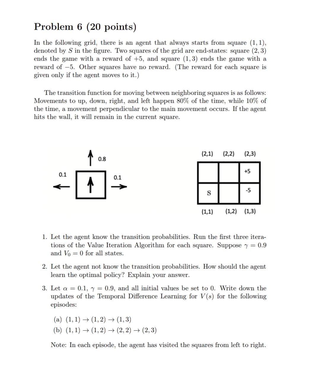 Solved Problem 6 (20 ﻿points)In the following grid, there is | Chegg.com