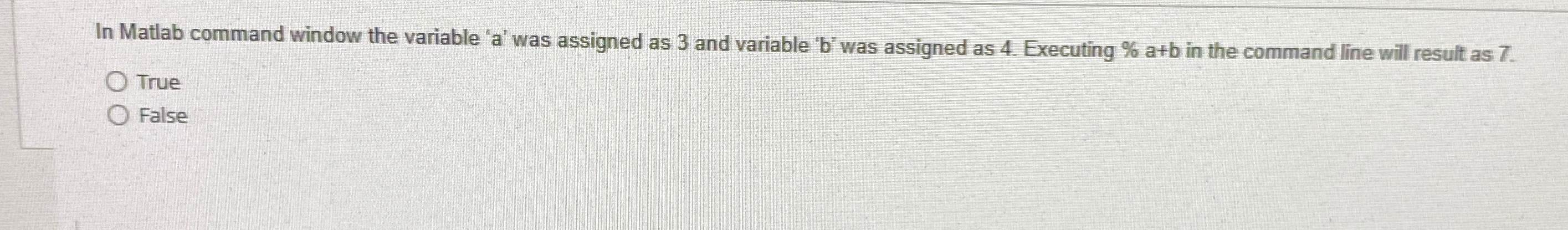 Solved In Matlab command window the variable ' a ' ﻿was | Chegg.com