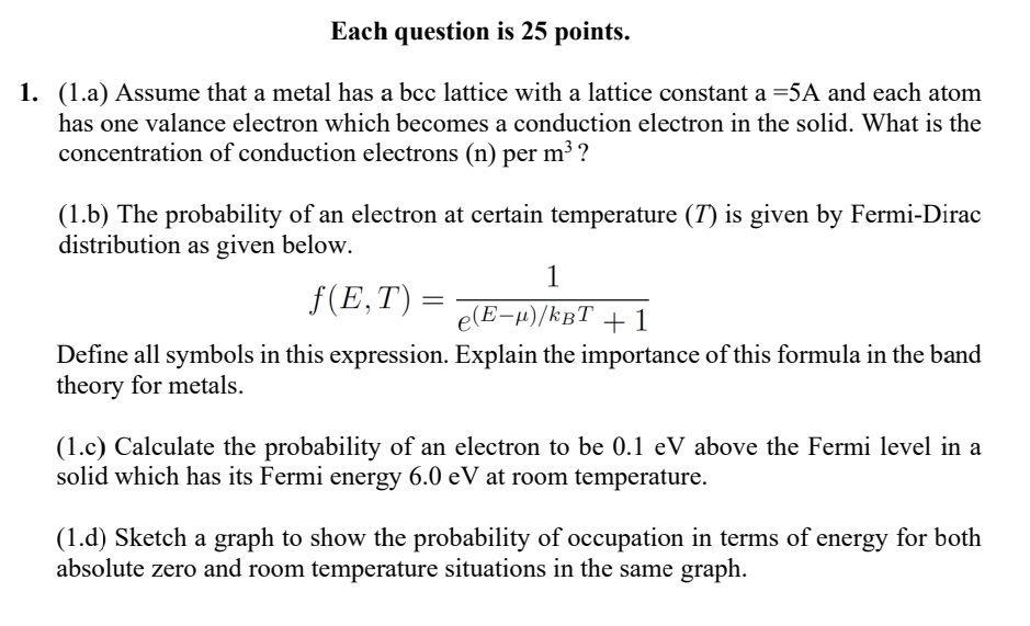 Solved Each question is 25 ﻿points.(1.a) ﻿Assume that a | Chegg.com