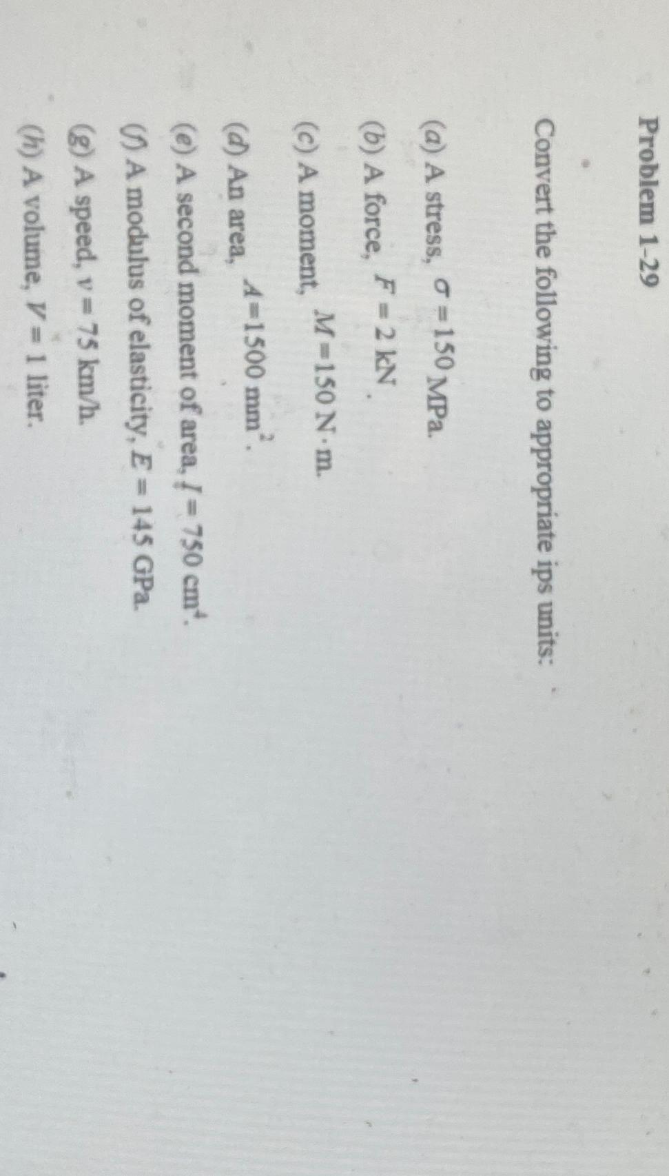 Solved Problem 1-29\\nConvert the following to appropriate | Chegg.com