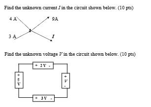 Solved Find the unknown current I in the circuit shown | Chegg.com