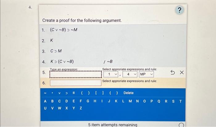 Create a proof for the following argument. 1. | Chegg.com
