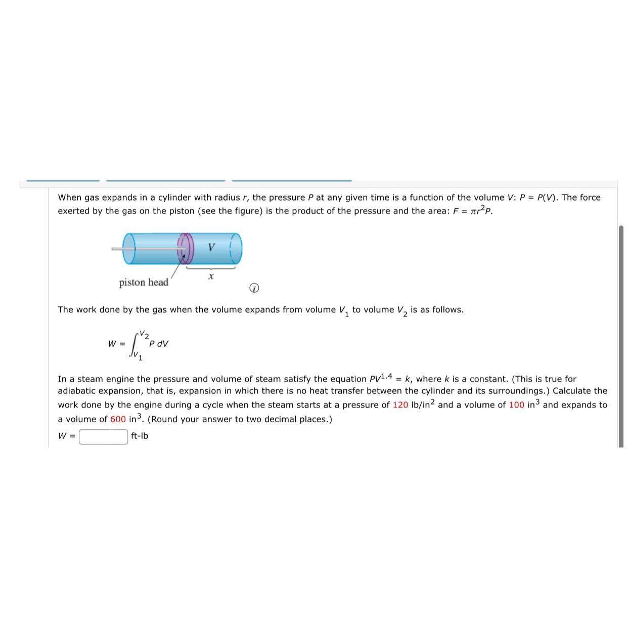 Solved When gas expands in a cylinder with radius r, ﻿the | Chegg.com