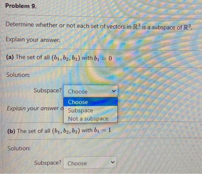 Solved Determine whether or not each set of vectors in R3 is | Chegg.com