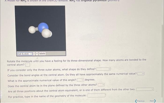 Solved Rotate the molecule until you have a feeling for its | Chegg.com