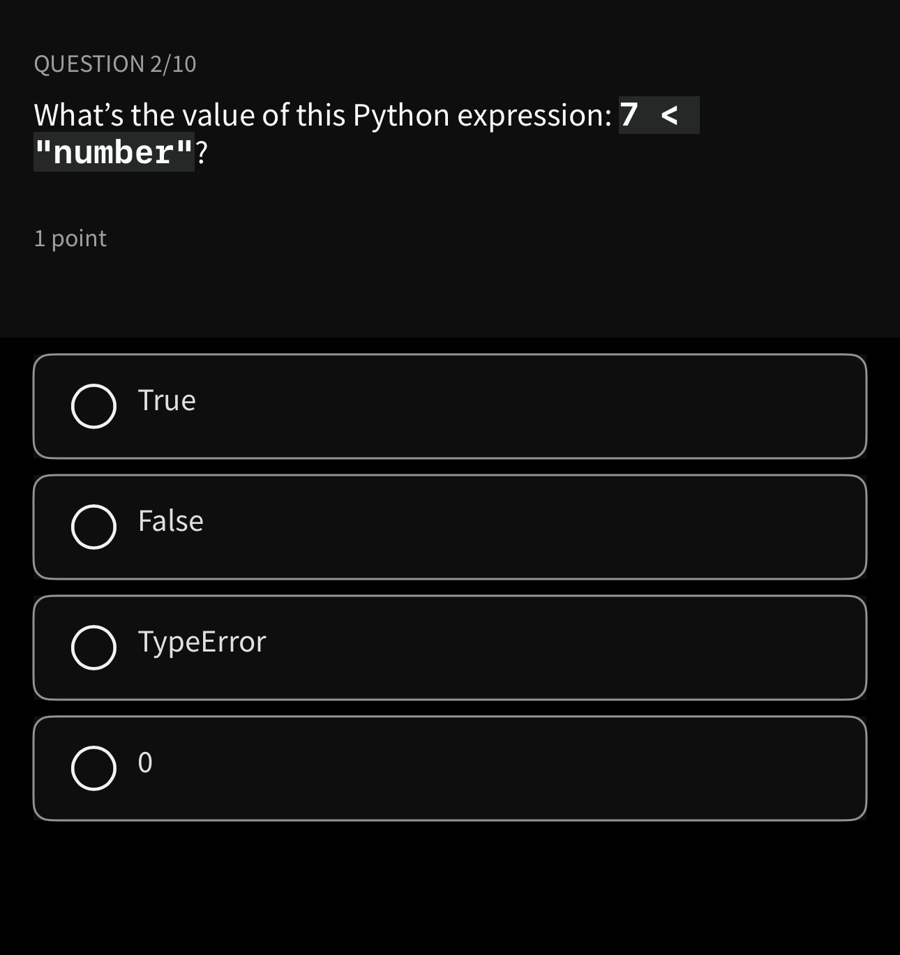 Solved QUESTION 2/10What's the value of this Python | Chegg.com