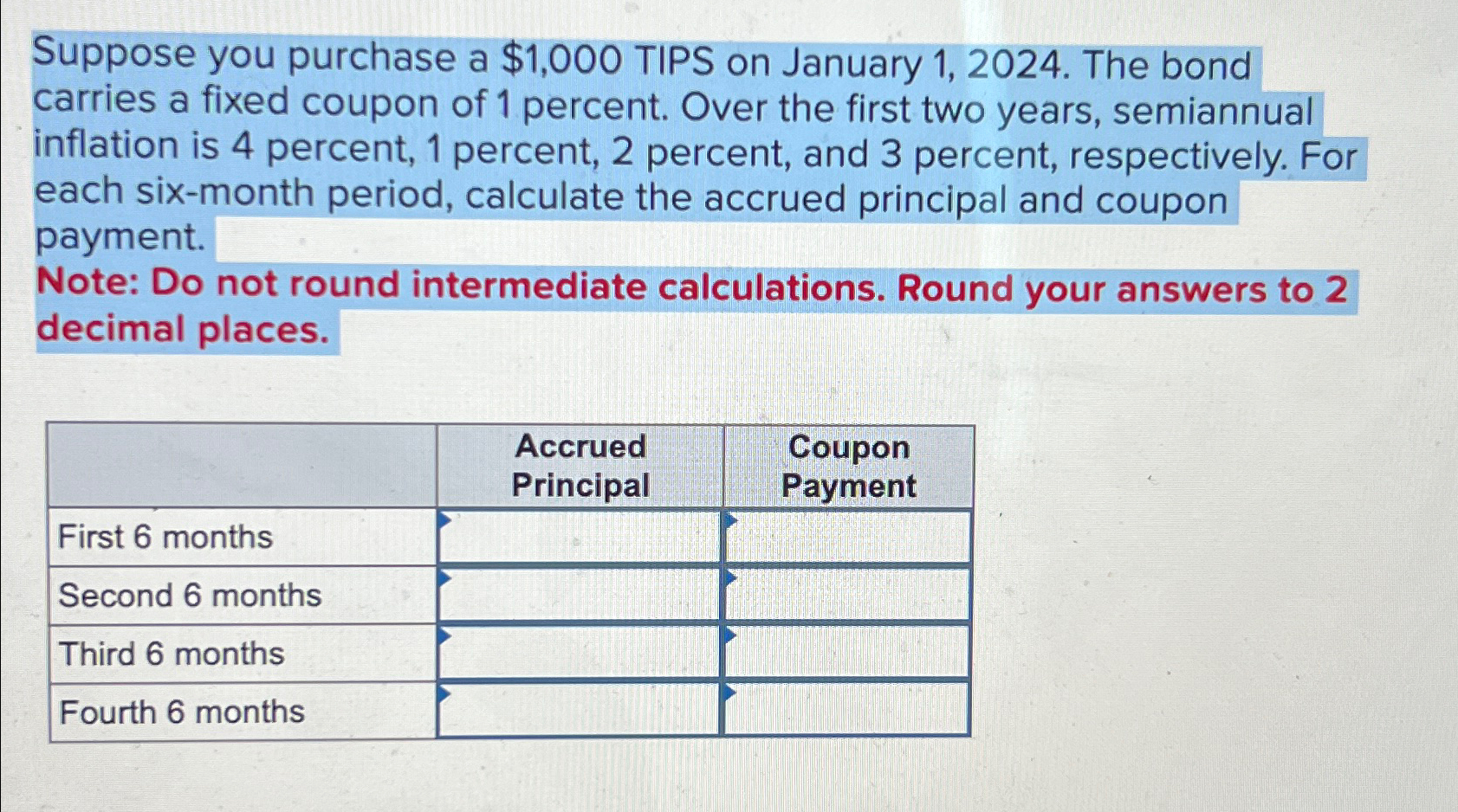 Solved Suppose you purchase a $1,000 ﻿TIPS on January | Chegg.com