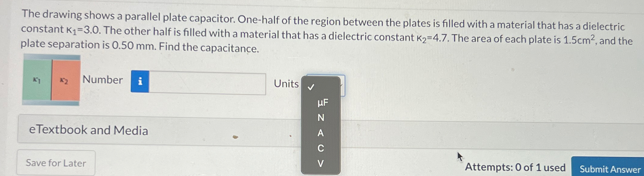 Solved The drawing shows a parallel plate capacitor. | Chegg.com
