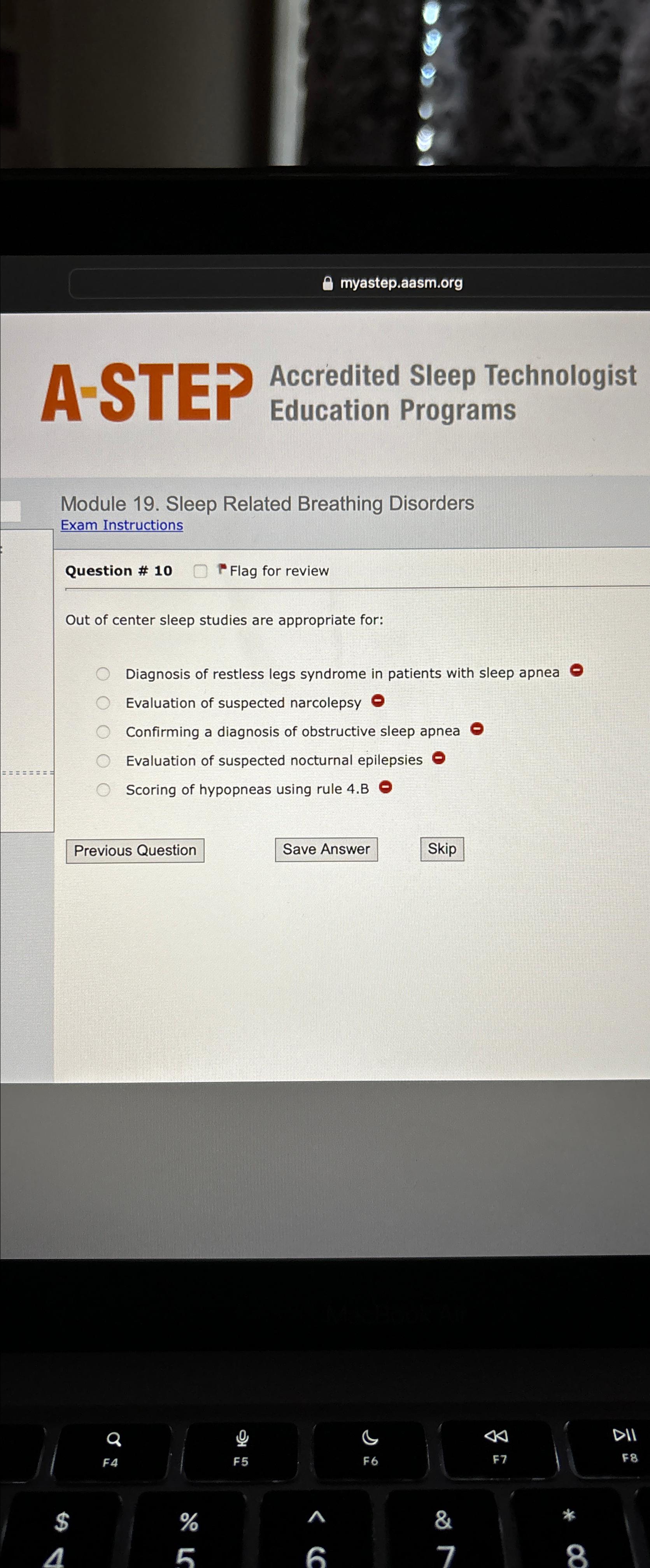 Solved myastep.aasm.orgA=8 ﻿T르Accredited Sleep Technologist | Chegg.com