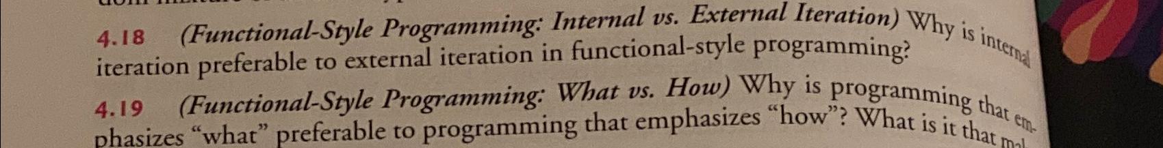 Solved 4.18 (Functional-Style Programming: Internal vs. | Chegg.com