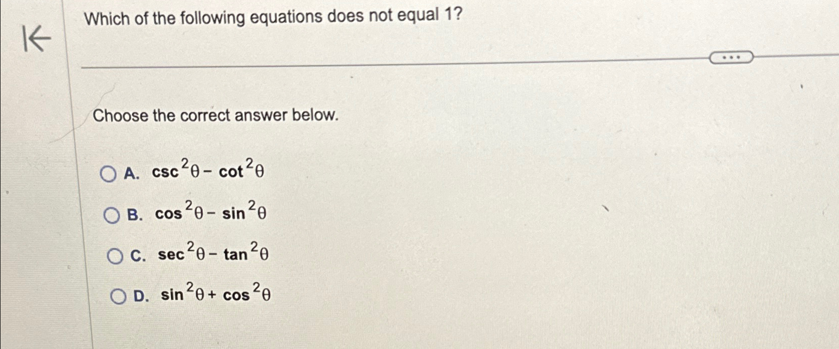 Solved Which of the following equations does not equal | Chegg.com