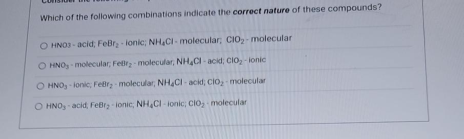 Solved Which of the following combinations indicate the | Chegg.com