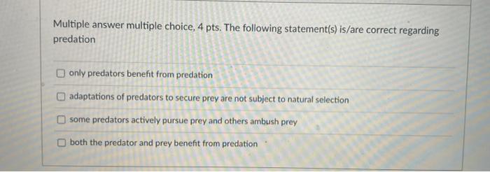 Solved Multiple answer multiple choice, 4 pts. The following | Chegg.com