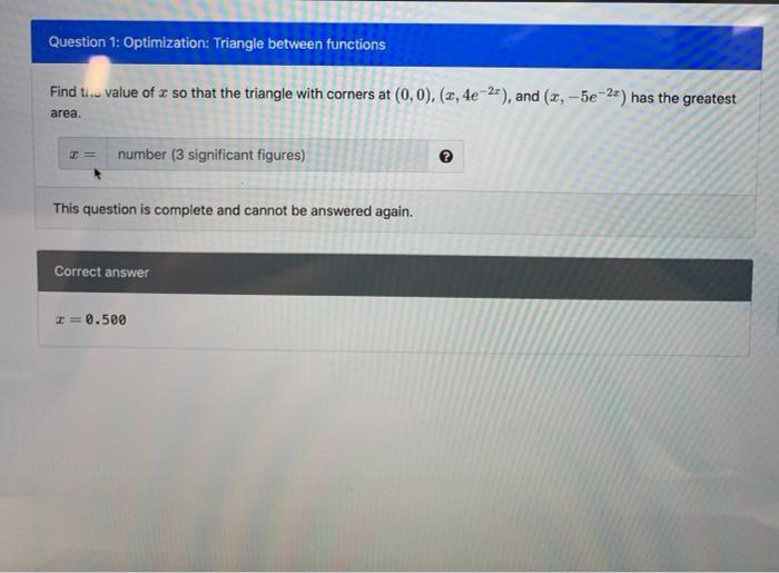 Solved Question 1: Optimization: Triangle between functions | Chegg.com