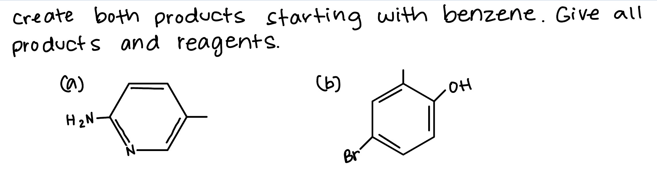 Solved create both products starting with benzene. Give all | Chegg.com