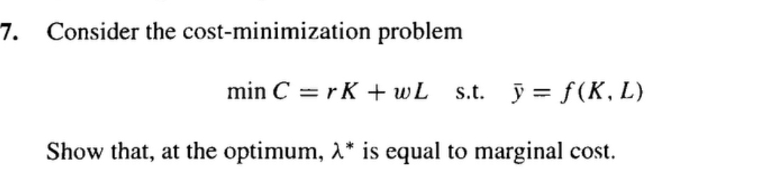 Solved Consider the cost-minimization | Chegg.com