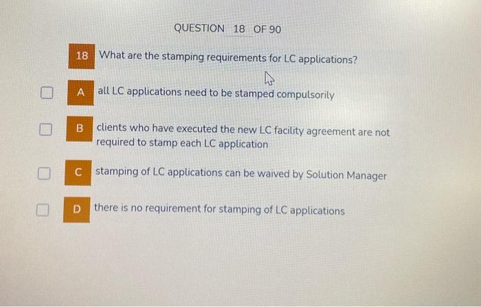 What are the stamping requirements for LC | Chegg.com
