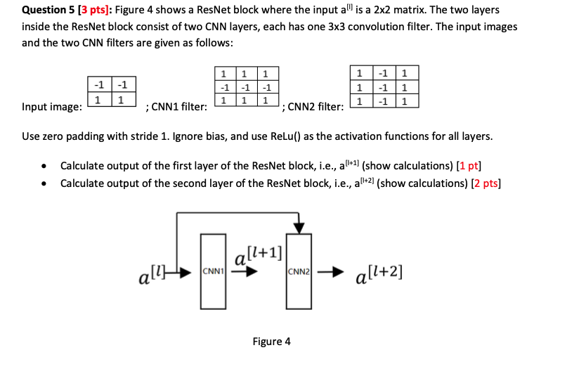 Solved Figure 4 ﻿shows a ResNet block where the input | Chegg.com