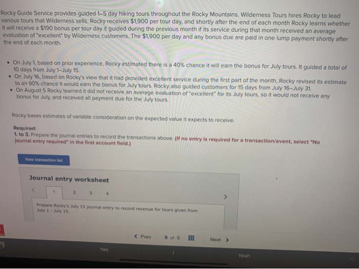 Solved Rocky Guide Service provides guided 1-5 day hiking | Chegg.com