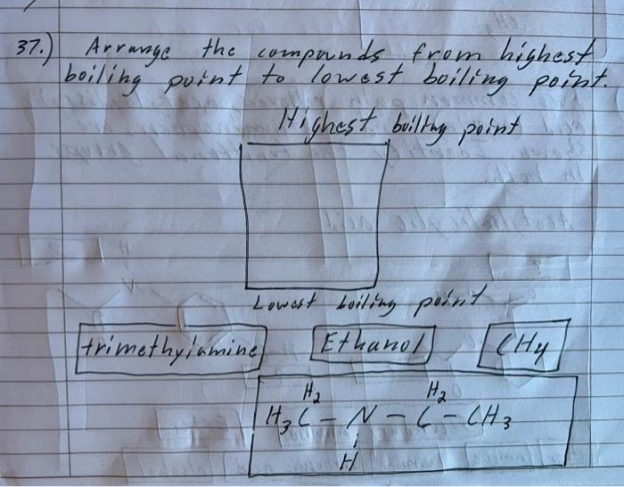 Solved 7.) Arrange the compounds from highest boiling point | Chegg.com