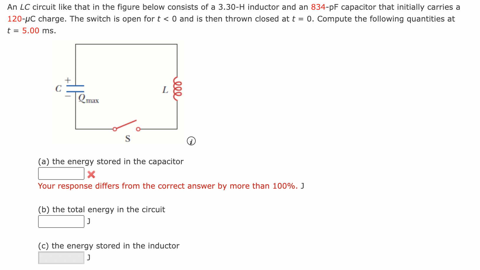Solved An LC ﻿circuit like that in the figure below consists | Chegg.com