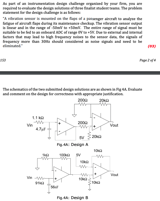 Solved As part of an instrumentation design challenge | Chegg.com