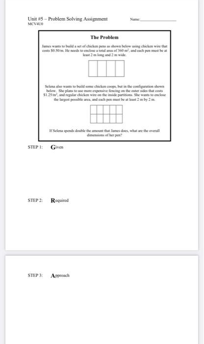 Solved Unit #5 - Problem Solving Assignment MCV40 The | Chegg.com
