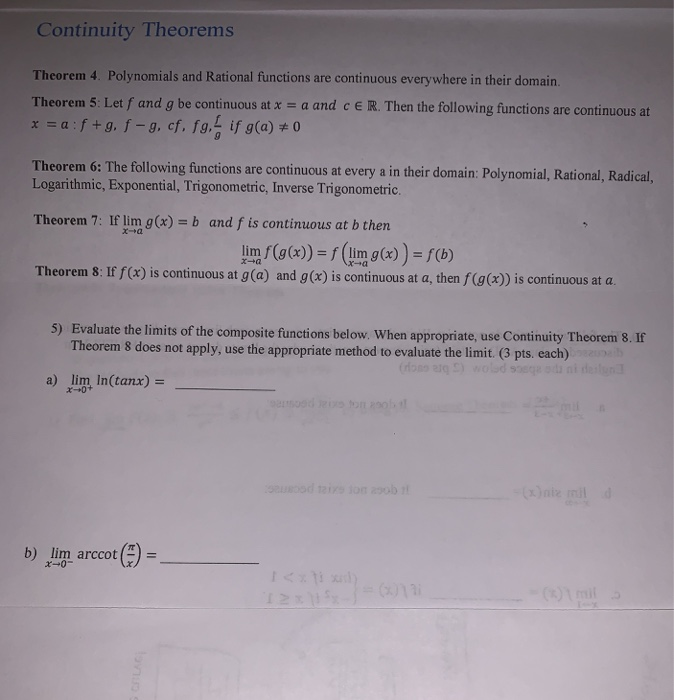 Solved Continuity Theorems Theorem 4. Polynomials and | Chegg.com