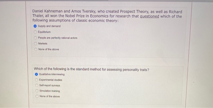 Solved Daniel Kahneman and Amos Tversky, who created | Chegg.com