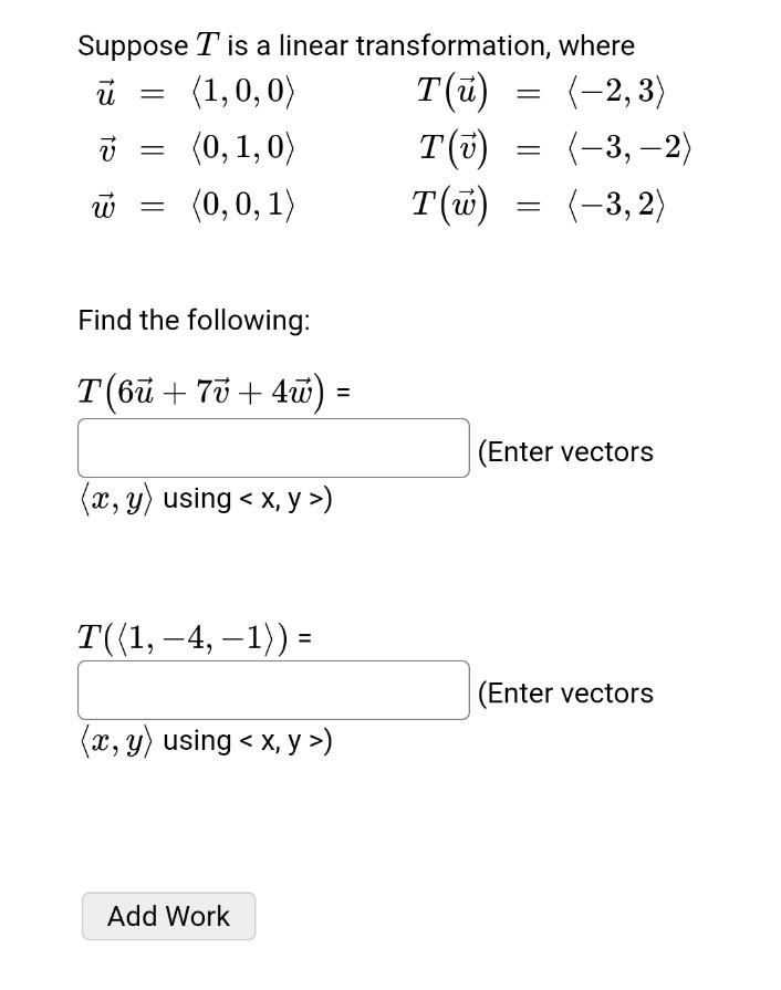 Solved Let T:R2→R3 be a linear transformation with | Chegg.com