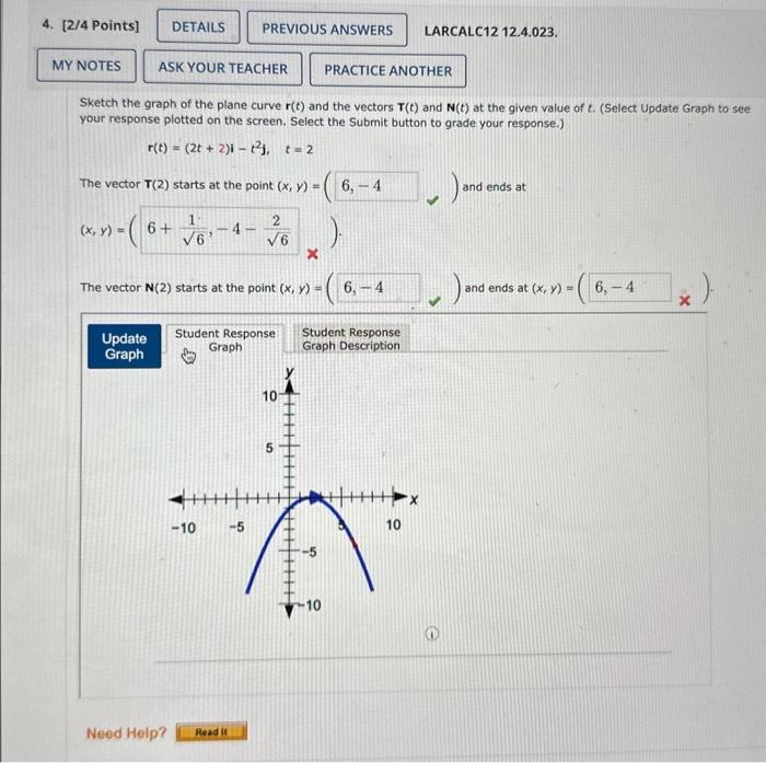 Solved Sketch the graph of the plane curve r(t) and the | Chegg.com
