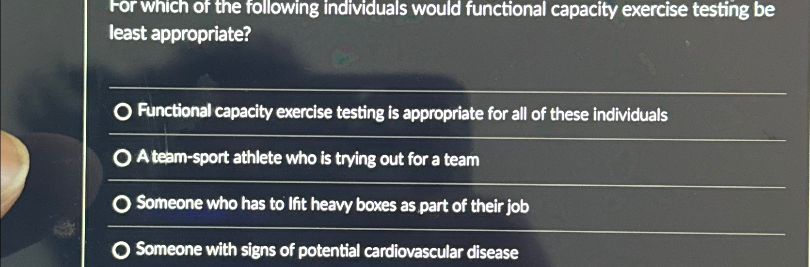 Solved For which of the following individuals would | Chegg.com