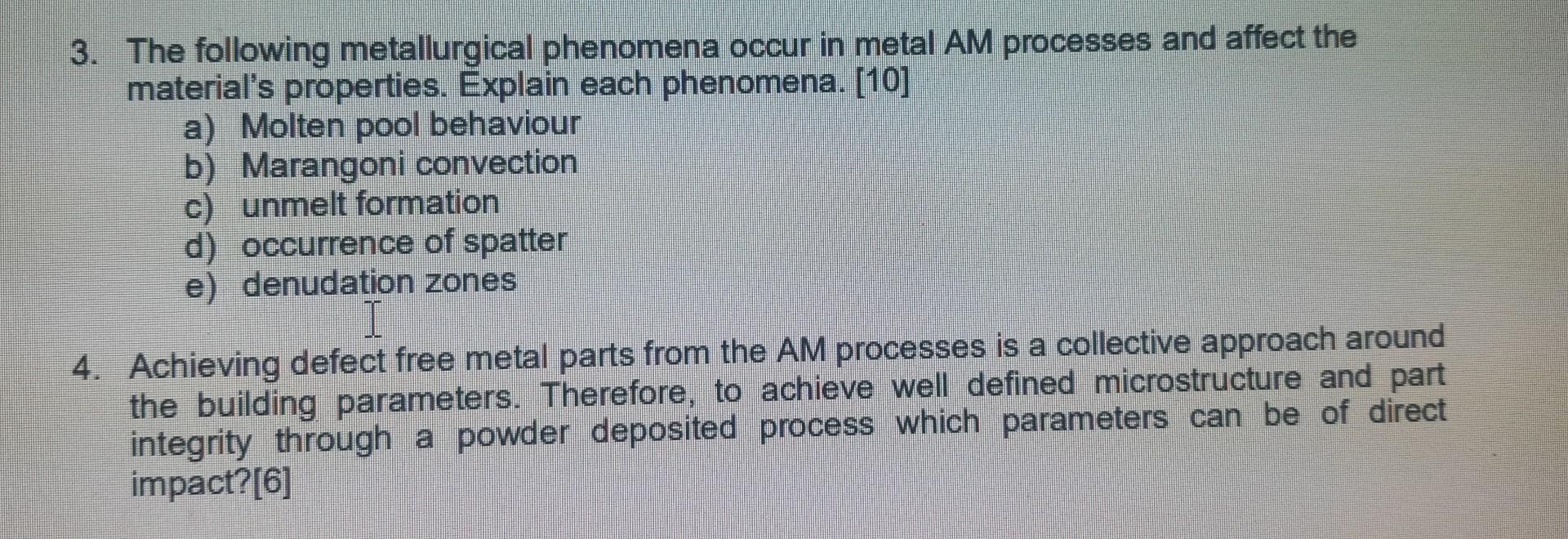 Solved 3. The following metallurgical phenomena occur in | Chegg.com