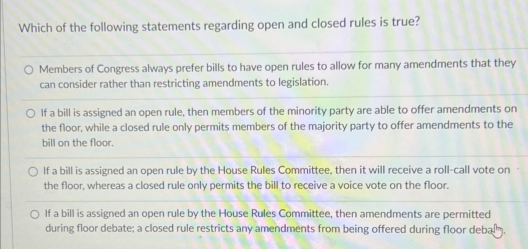 Solved Which of the following statements regarding open and | Chegg.com