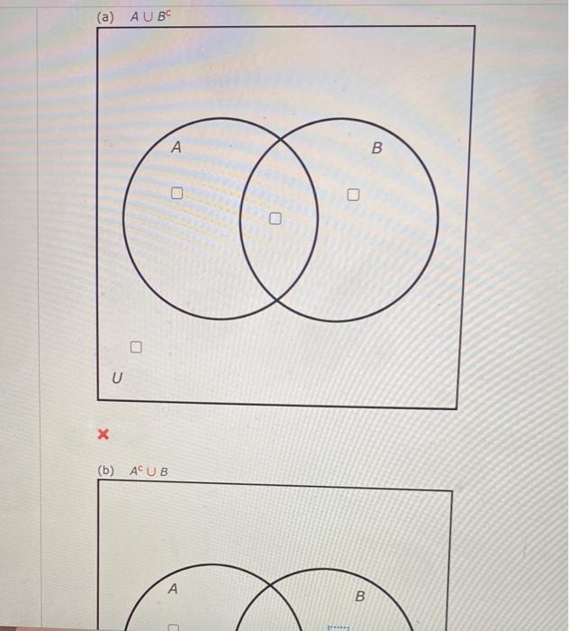 Solved (a) AUBC А B U X (b) AUB А B | Chegg.com