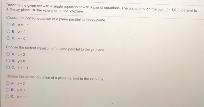 Solved Describe the given set with a single equation or with | Chegg.com