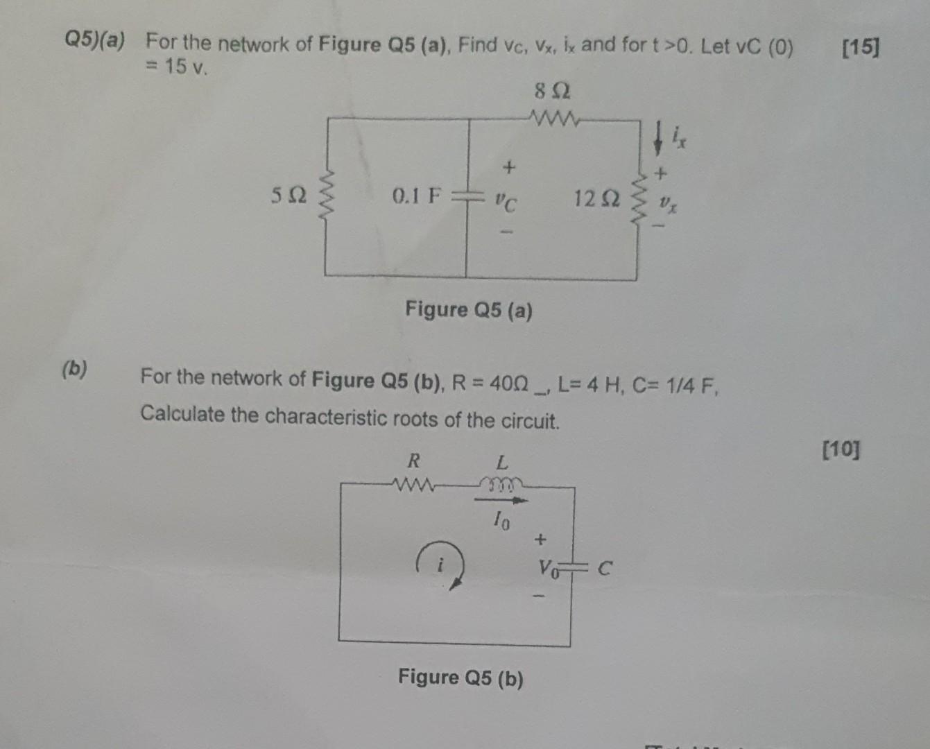Solved Q5)(a) For the network of Figure Q5 (a), Find | Chegg.com