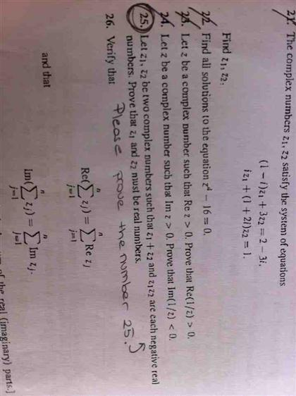 Solved The complex number z1, z2 satisfy the system of | Chegg.com