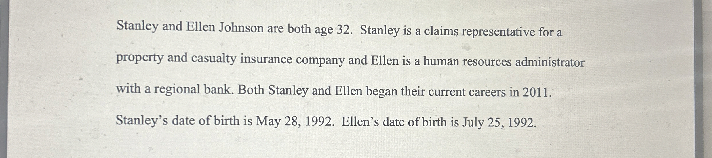 Solved Stanley and Ellen Johnson are both age 32. ﻿Stanley | Chegg.com